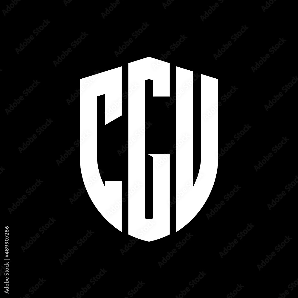 CGV letter logo design. CGV modern letter logo with black background ...