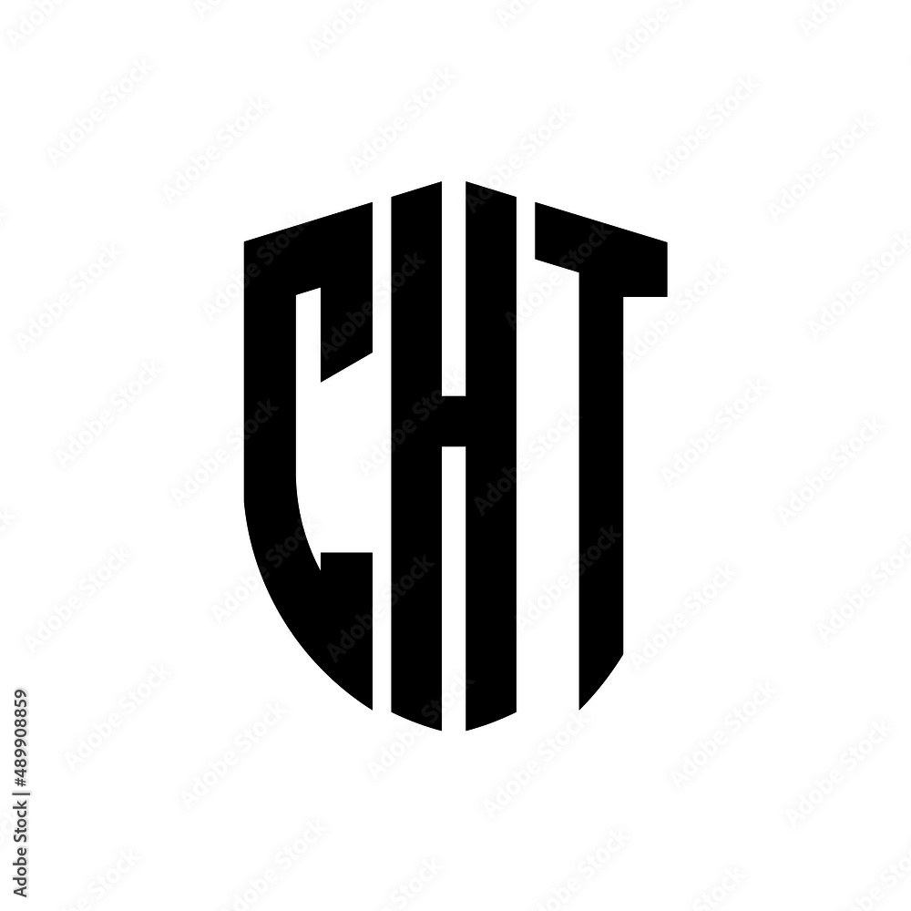 CHT letter logo design. CHT modern letter logo with black background ...
