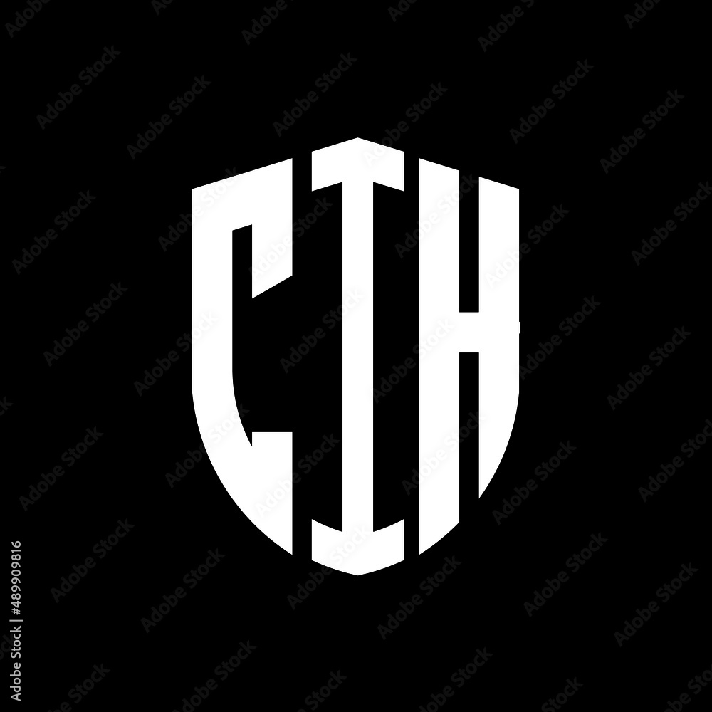 CIH letter logo design. CIH modern letter logo with black background ...