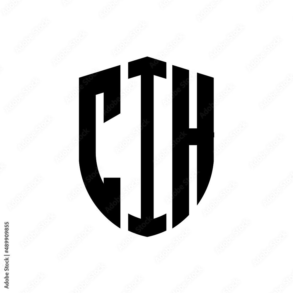 CIH letter logo design. CIH modern letter logo with black background ...