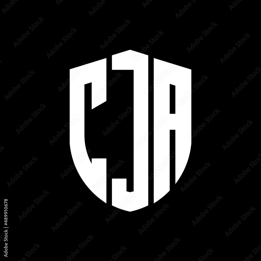 CJA letter logo design. CJA modern letter logo with black background ...