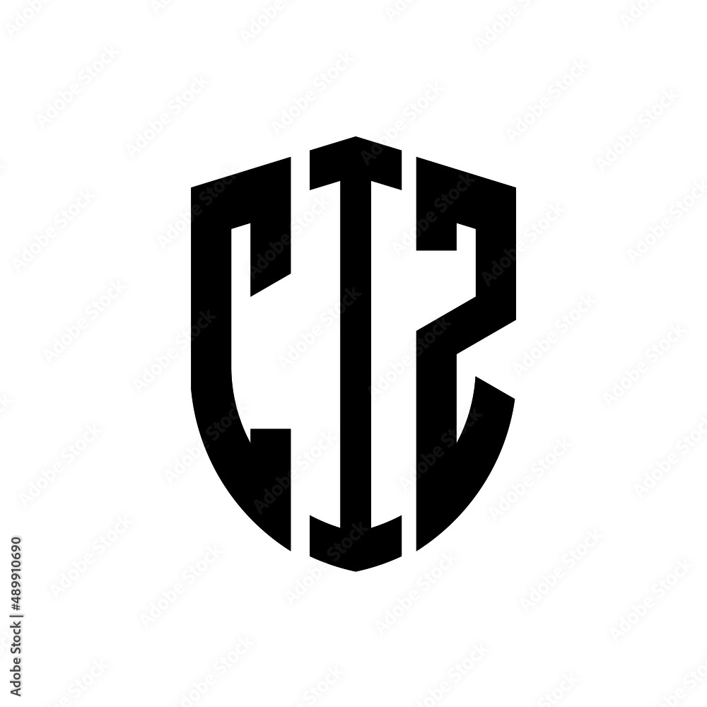 CIZ letter logo design. CIZ modern letter logo with black background ...