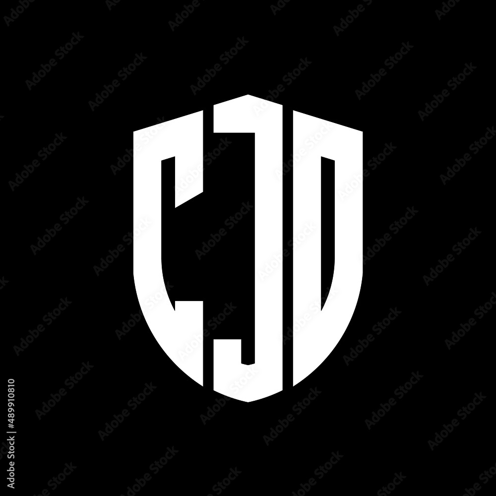 CJD letter logo design. CJD modern letter logo with black background ...
