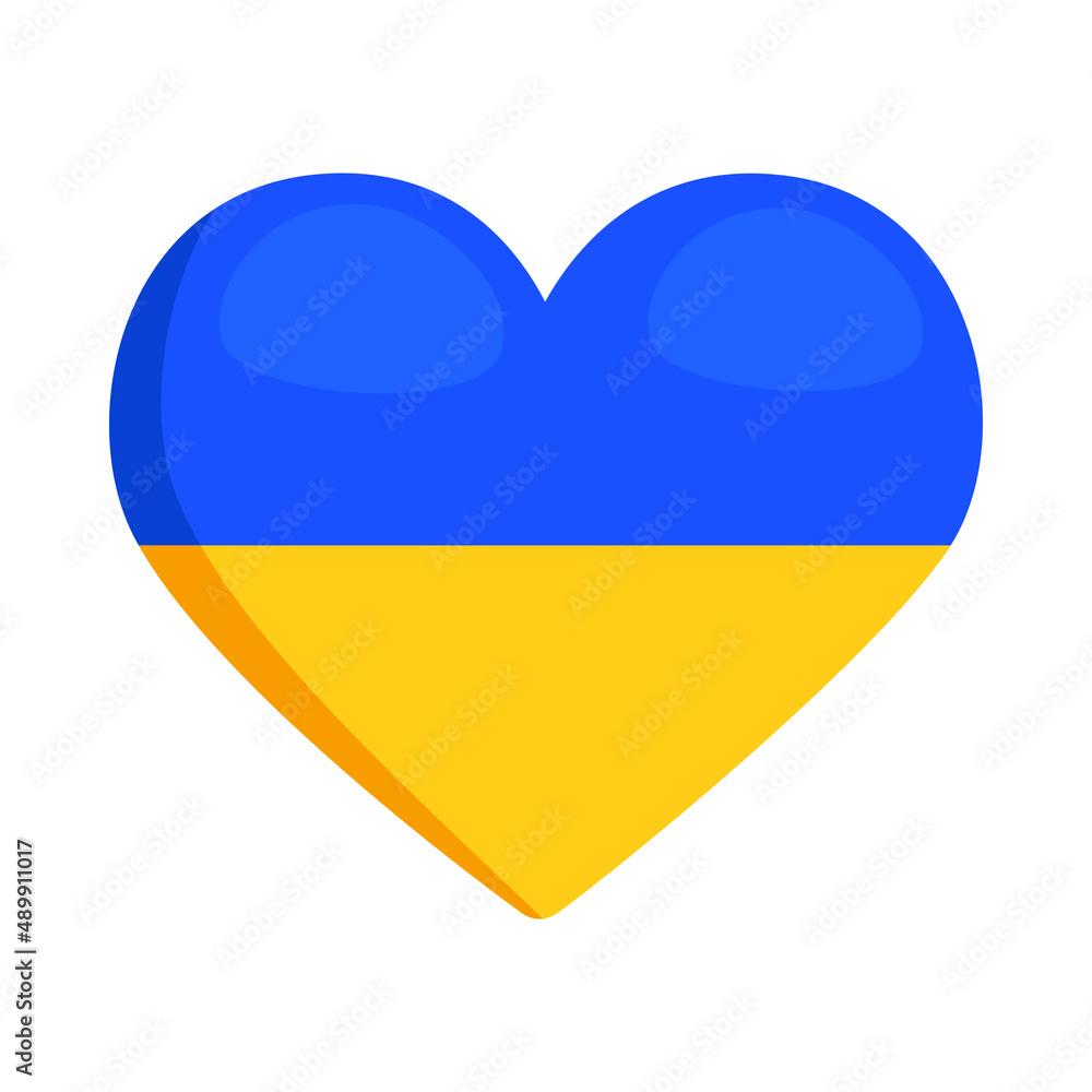 Ukraine Flag Sign Emoji Icon Illustration. Heart Vector Symbol Emoticon ...