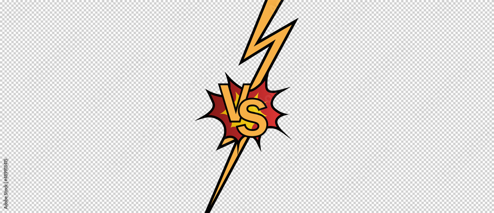 Vs against versus isolate pop art background. Vs on a transparent ...