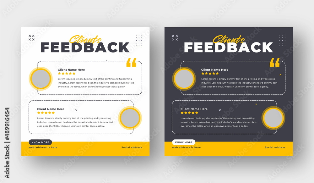 Customer feedback and testimonial social media post web banner Stock ...