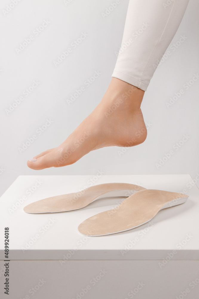 Medical insoles. Isolated orthopedic insoles on a white background ...