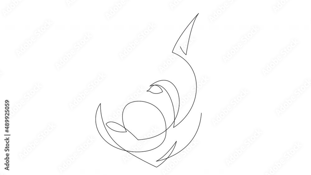 Self drawing simple animation of single continuous one line drawing ...