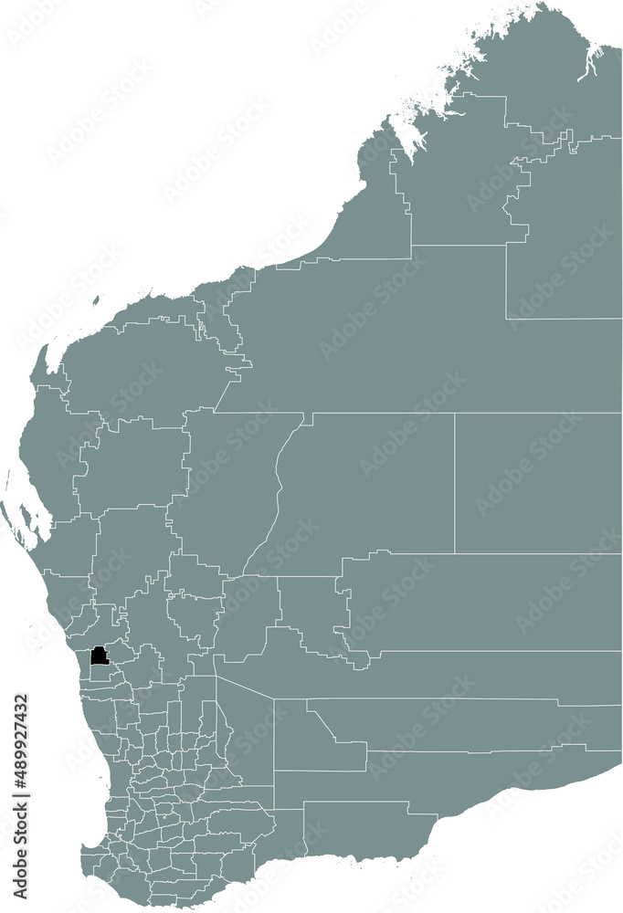 Black flat blank highlighted location map of the SHIRE OF MINGENEW AREA ...