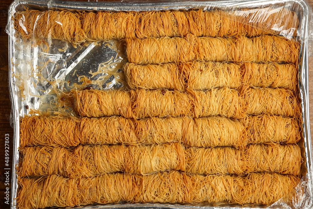 Arabic kunafa roll pastries Stock Photo | Adobe Stock