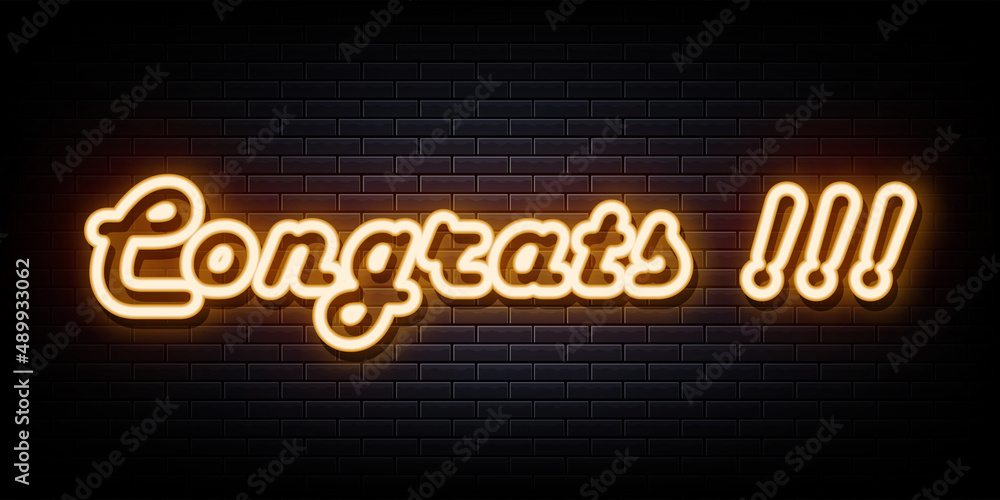 congrats neon sign. neon symbol Stock Vector | Adobe Stock