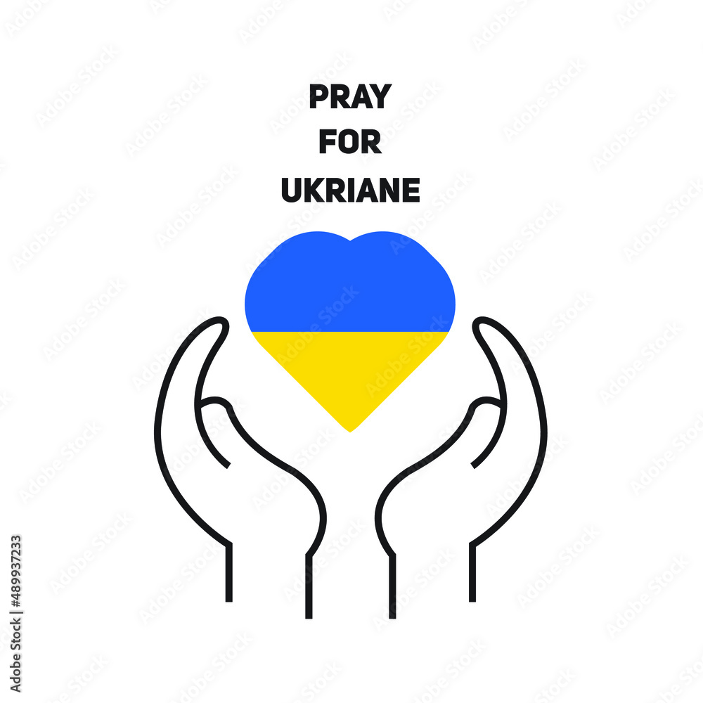 Support Ukraine. No war sign. Simple line drawing. Vector illustration ...