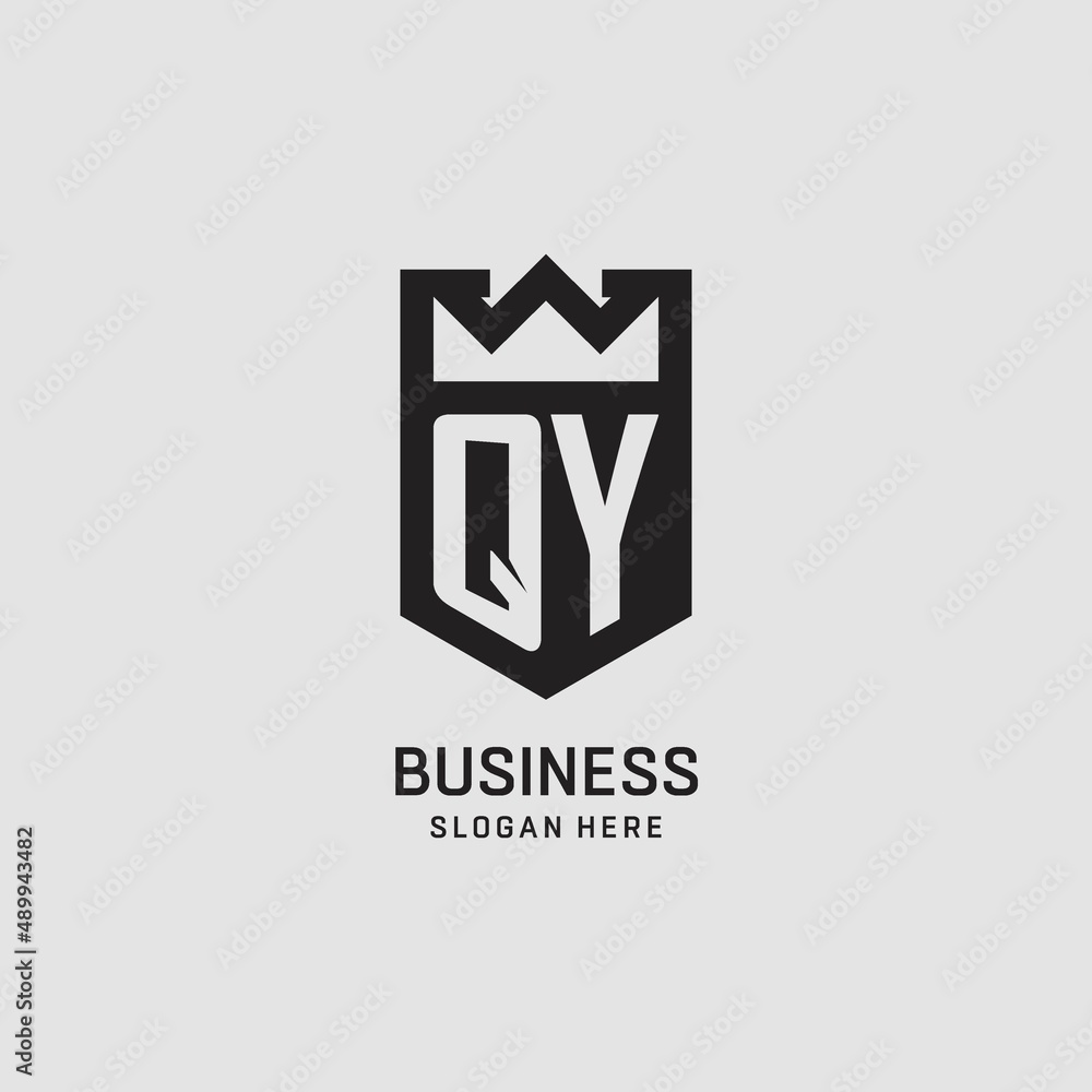 Initial QY logo shield shape, creative esport logo design Stock Vector ...