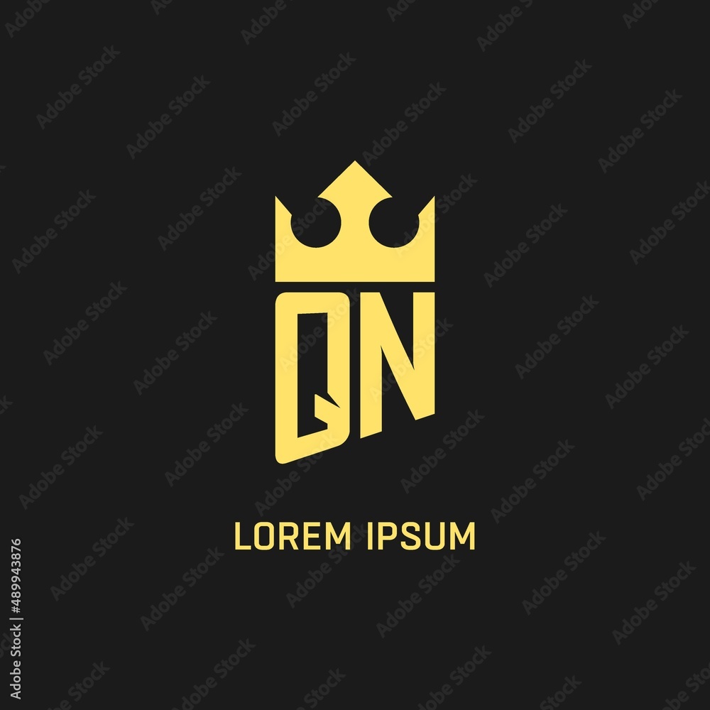 Monogram QN logo shield crown shape, elegant and luxury initial logo ...