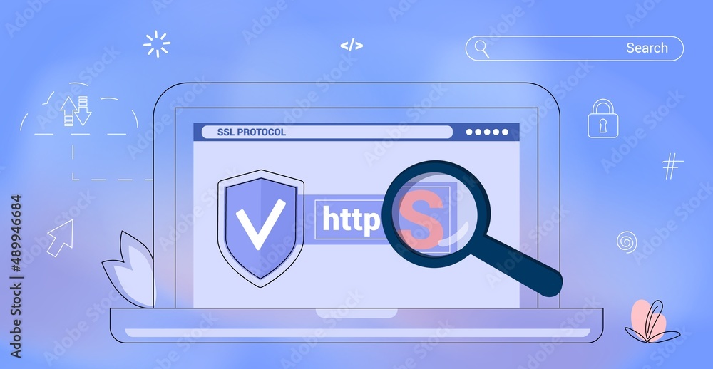 HTTPS Protected connection Secure protocol Security communication ...