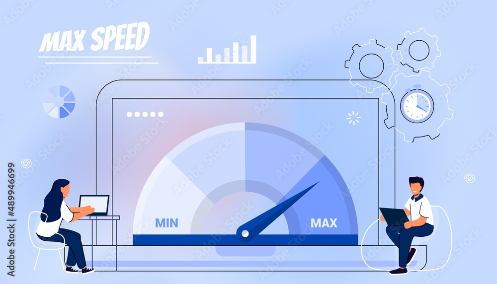 Website loading optimization Page speed and SEO Flat vector concept ...