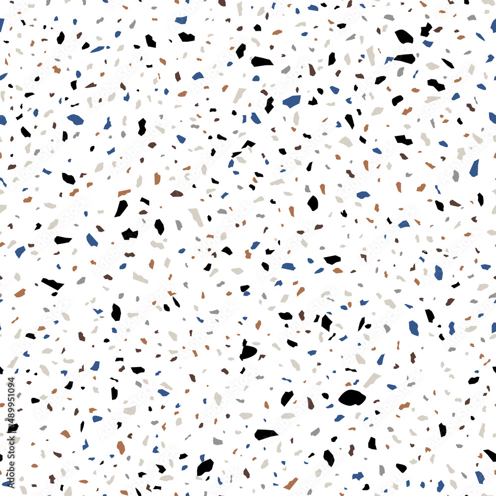 White Terrazzo Stone Texture Seamless Pattern Design Stock Vector ...