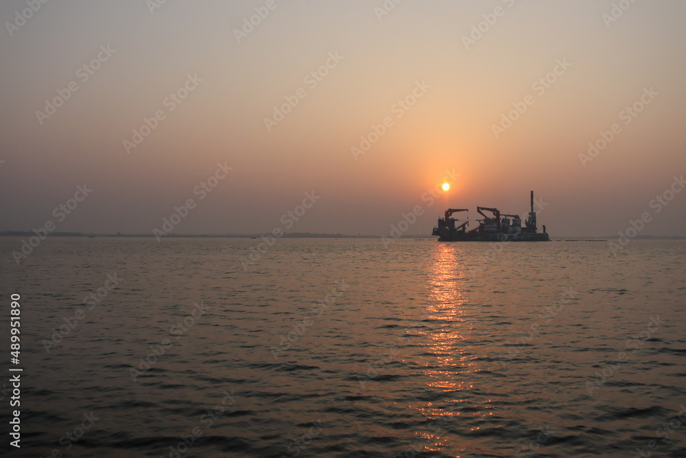 Pasur River a big river in the sundarbans area as an extension of the ...