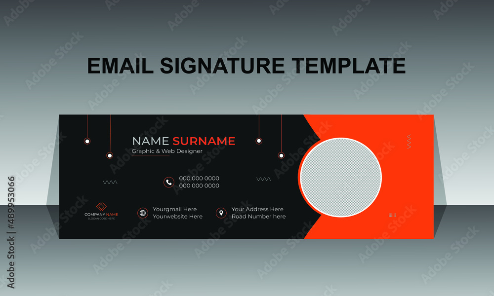 Corporate Business Email Signature Design Vector Template Layout for ...