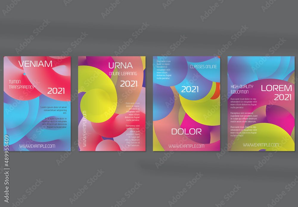 Flyer Layout with Futuristic Wavy Gradient Cloud Shape Stock Template ...