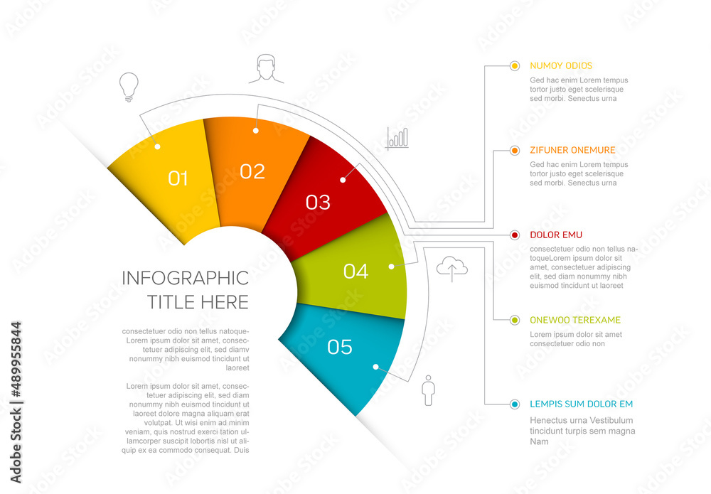 Multipurpose Infographic Five Elements Layout Stock Template | Adobe Stock
