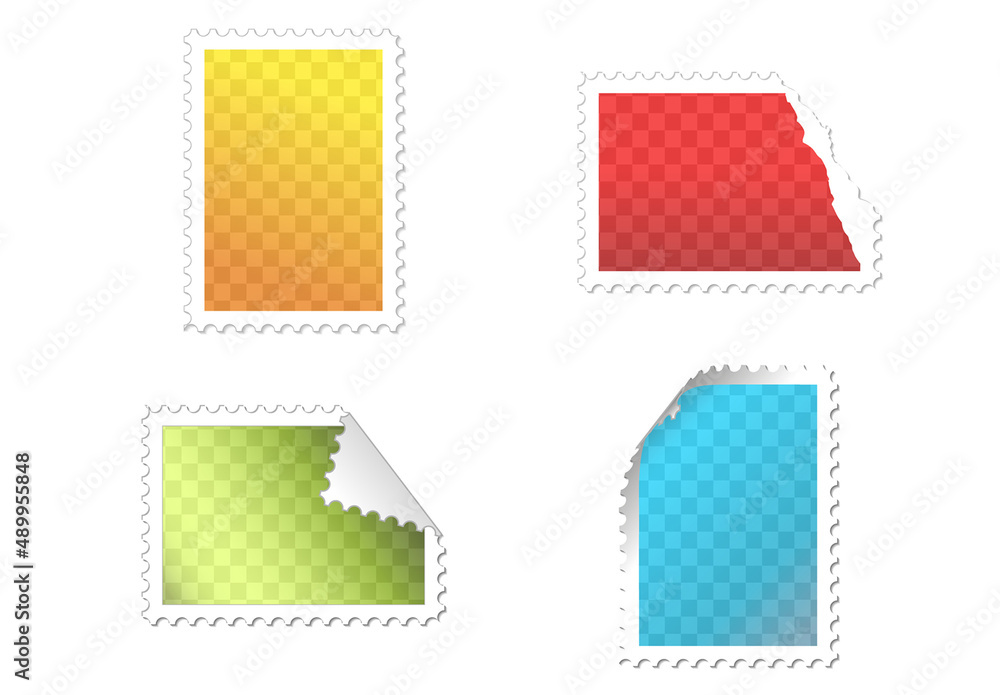 Four Postage Stamps Design Layout with Placeholders for Your Graphic ...