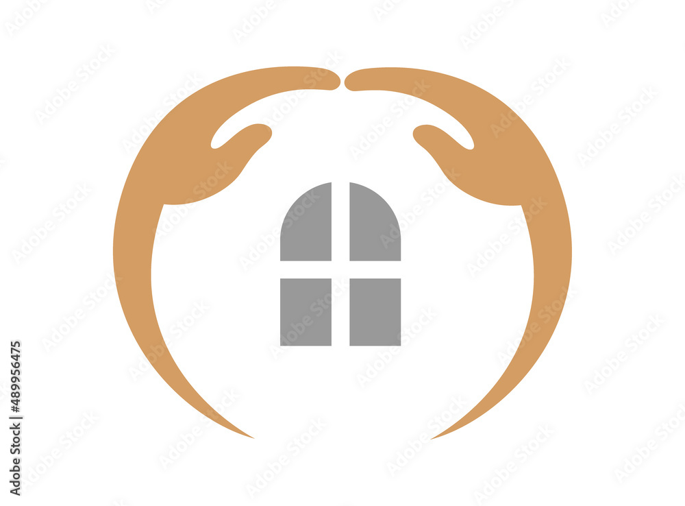 Home hand logo vector image Stock Vector | Adobe Stock