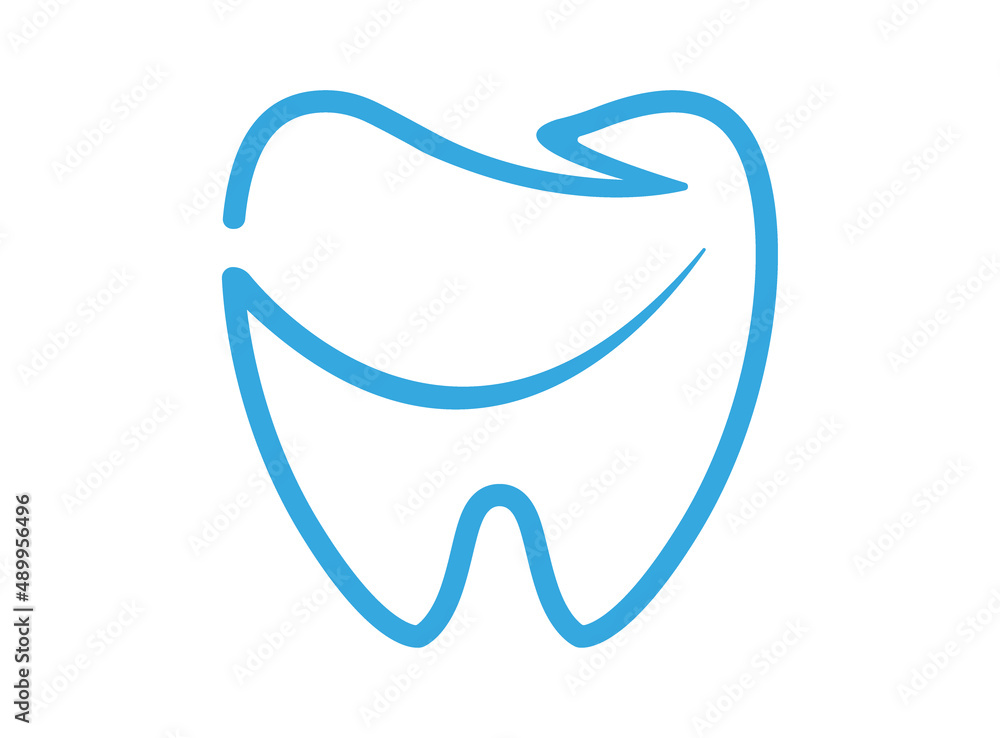 dentist logo tooth outline vector image Stock Vector | Adobe Stock