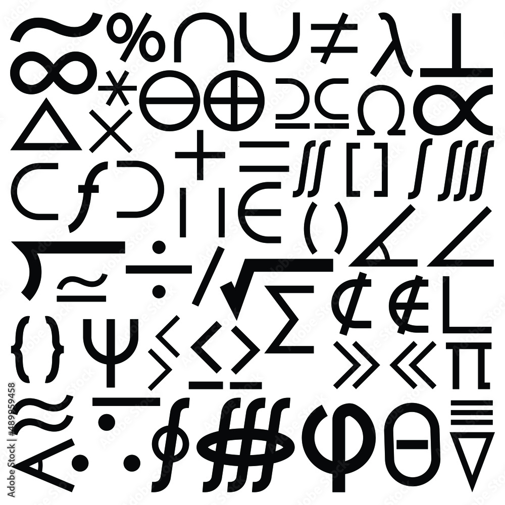 Set of mathematics signs vector. Maths signs vector. Mathematics ...