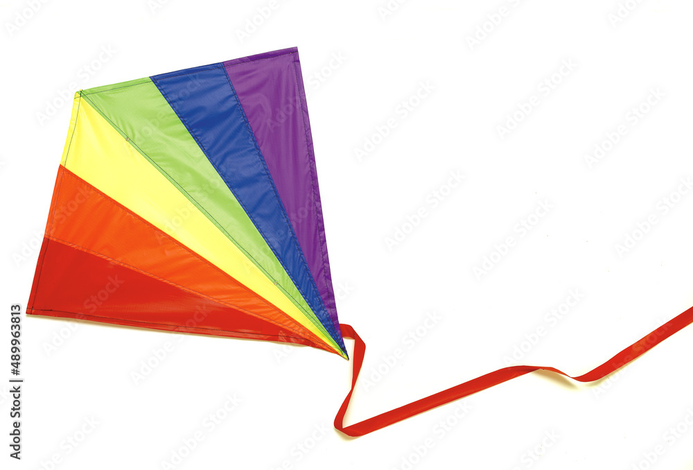colorful kite isolated on white Stock Photo | Adobe Stock