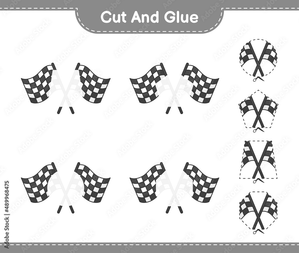 Cut and glue, cut parts of Racing Flags and glue them. Educational ...