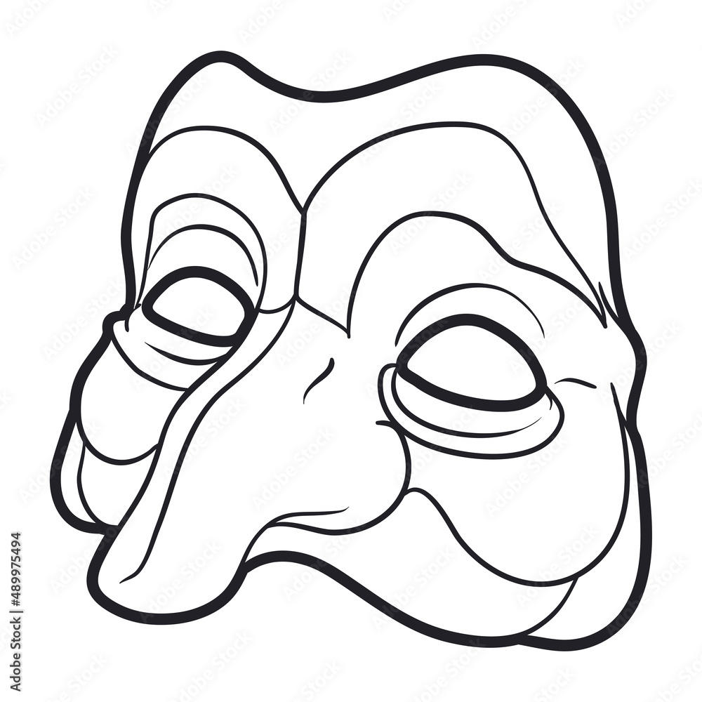 Pantalone mask from Venetian tradition in outlines, Vector illustration ...