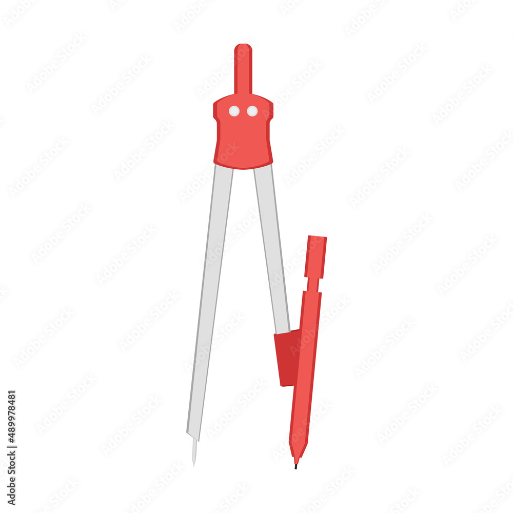 stationery pencil compass cartoon vector illustration isolated object ...