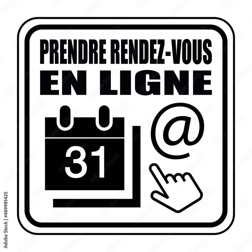Logo prendre rendez-vous en ligne. Stock Vector | Adobe Stock