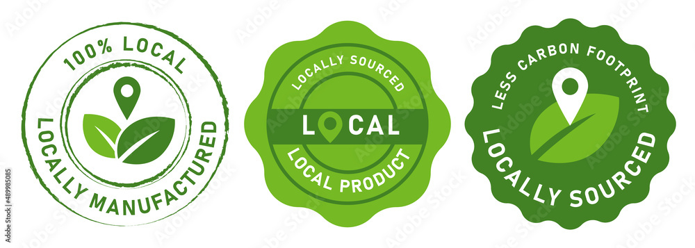 Local product locally manufactured icon stamp sticker emblem design of ...