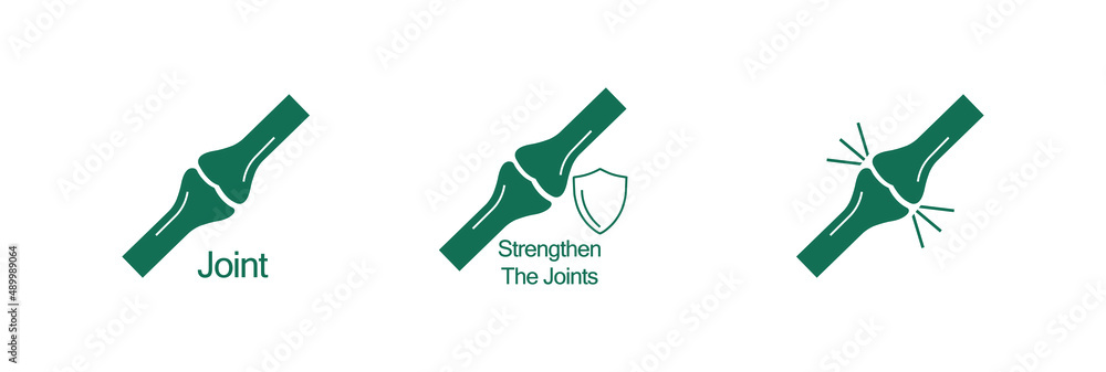 human joints, strengthen the joints icon set vector illustration Stock ...