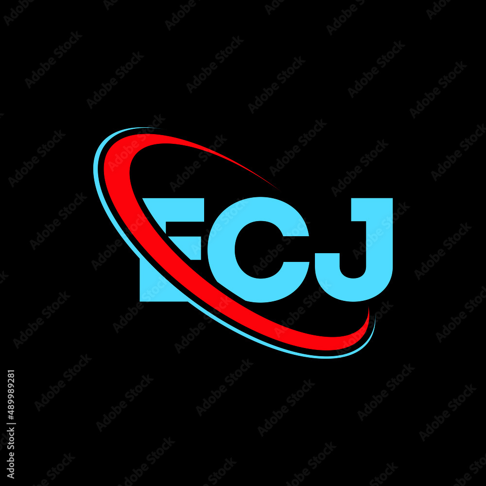 ECJ logo. ECJ letter. ECJ letter logo design. Intitials ECJ logo linked ...