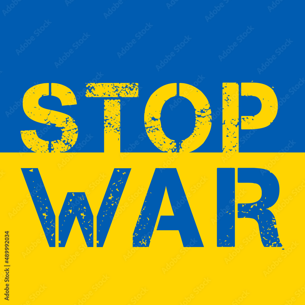 Stop war ukraine flag Stock Vector | Adobe Stock