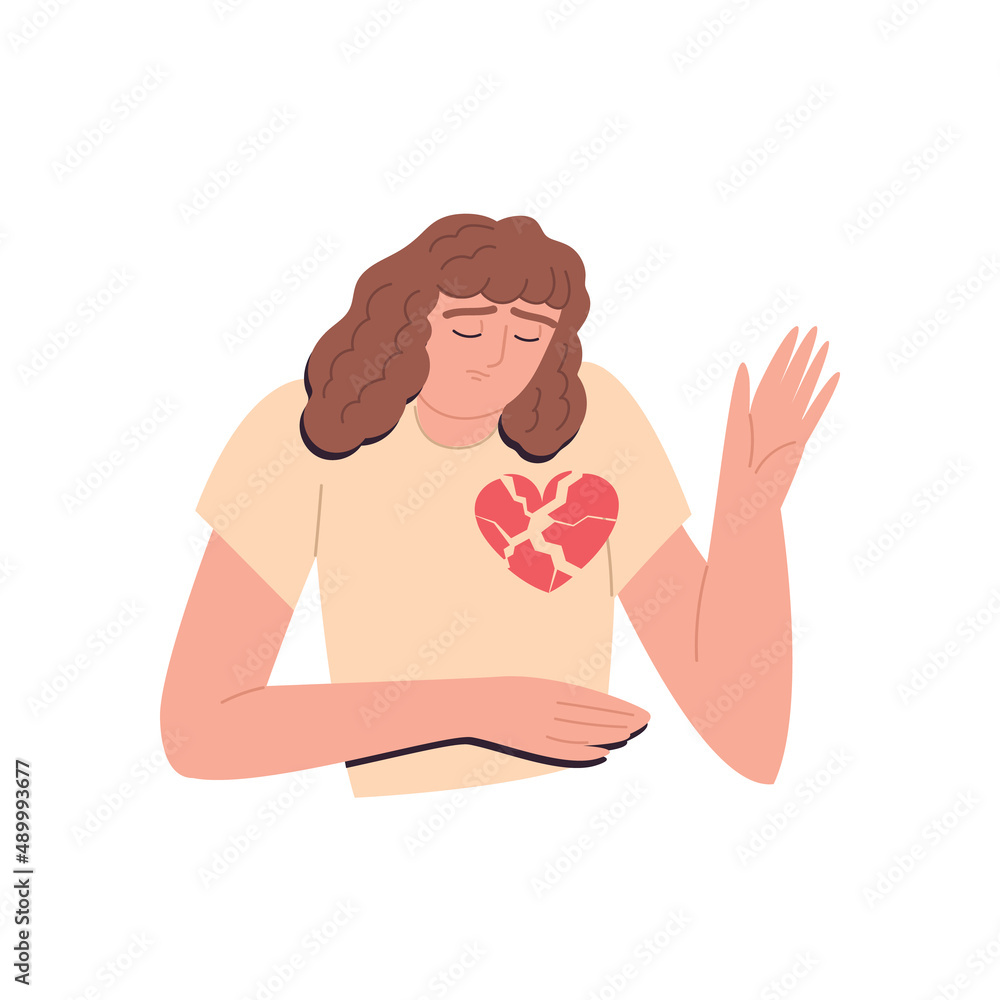 An unhappy woman with a broken heart. Codependency. Unrequited ...