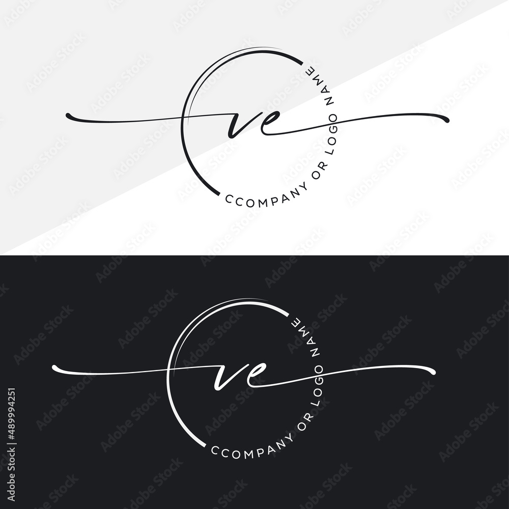 VE Initial handwriting signature logo, initial signature, elegant logo ...