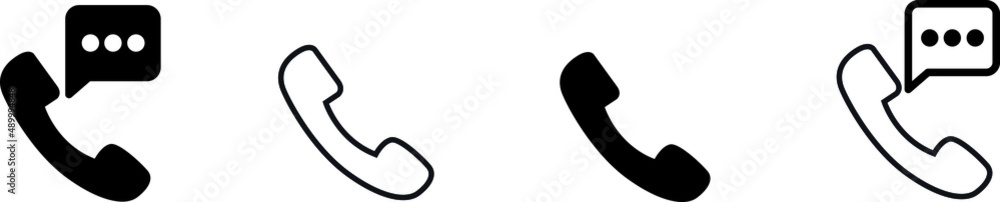 phone icon set, Telephone call sign, Contact us, Vector illustration ...