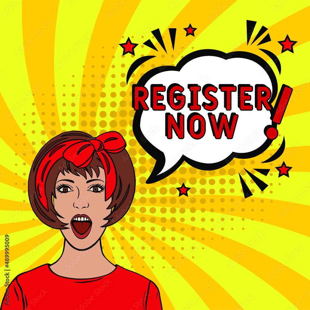 Vetor de explosion with text Register now vector banner. Free ...