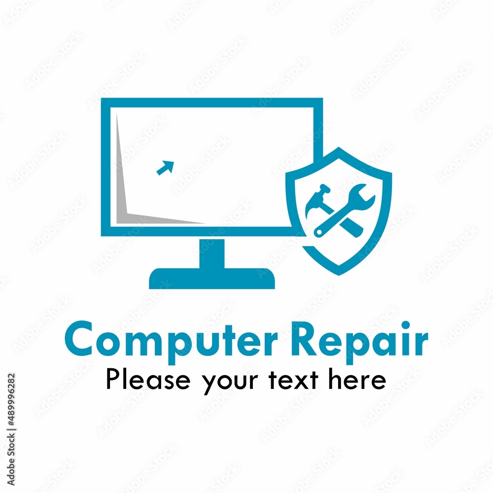 Computer repair logo template illustration Stock Vector | Adobe Stock