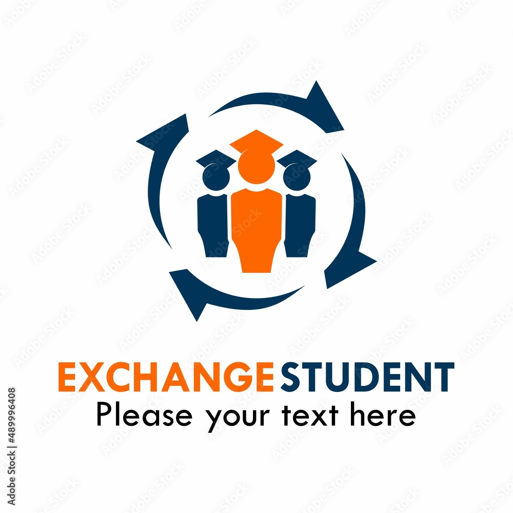 Exchange student logo template illustration Stock Vector | Adobe Stock