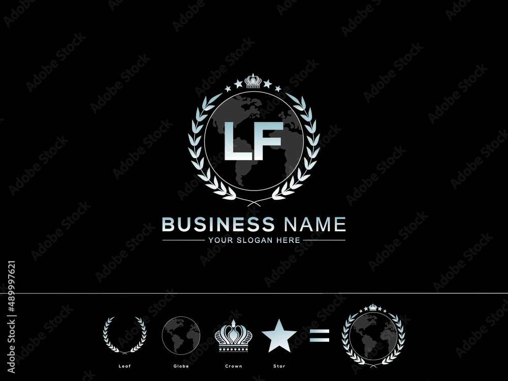 Vetor de LF l&f logo Icon, Initial Lf Letter Logo with circle Leaf ...