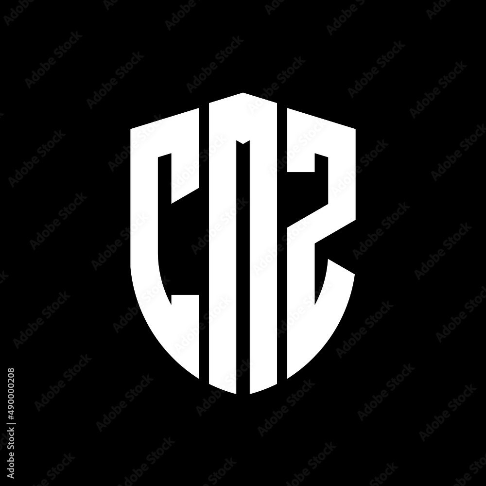 CMZ letter logo design. CMZ modern letter logo with black background ...