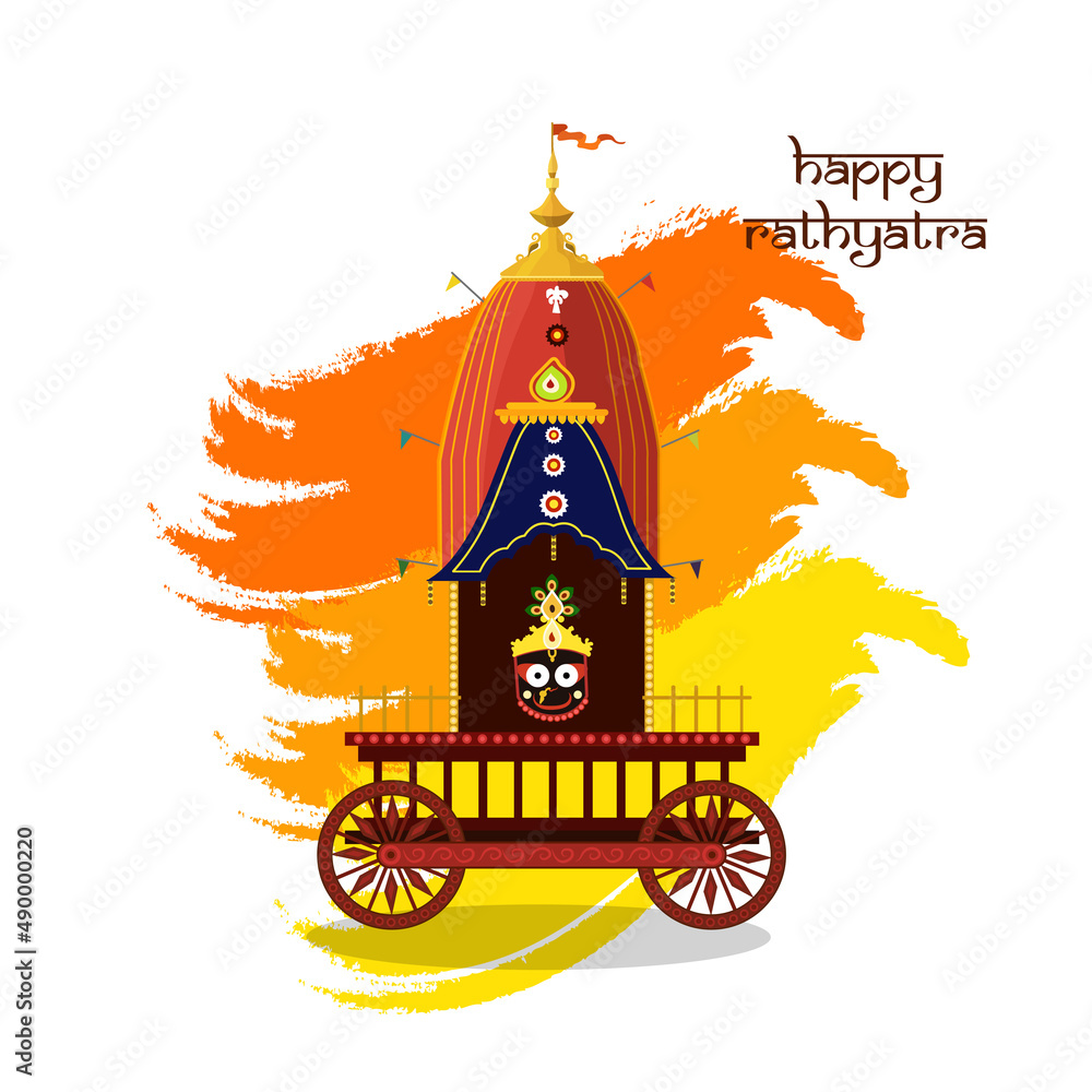 Lord Jagannath Rath yatra Greeting Card Design Stock Vector | Adobe Stock