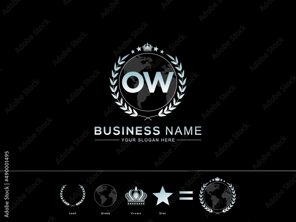 Globe OW logo, Letter Ow o&w Logo Icon Vector Image, Creative circle ...