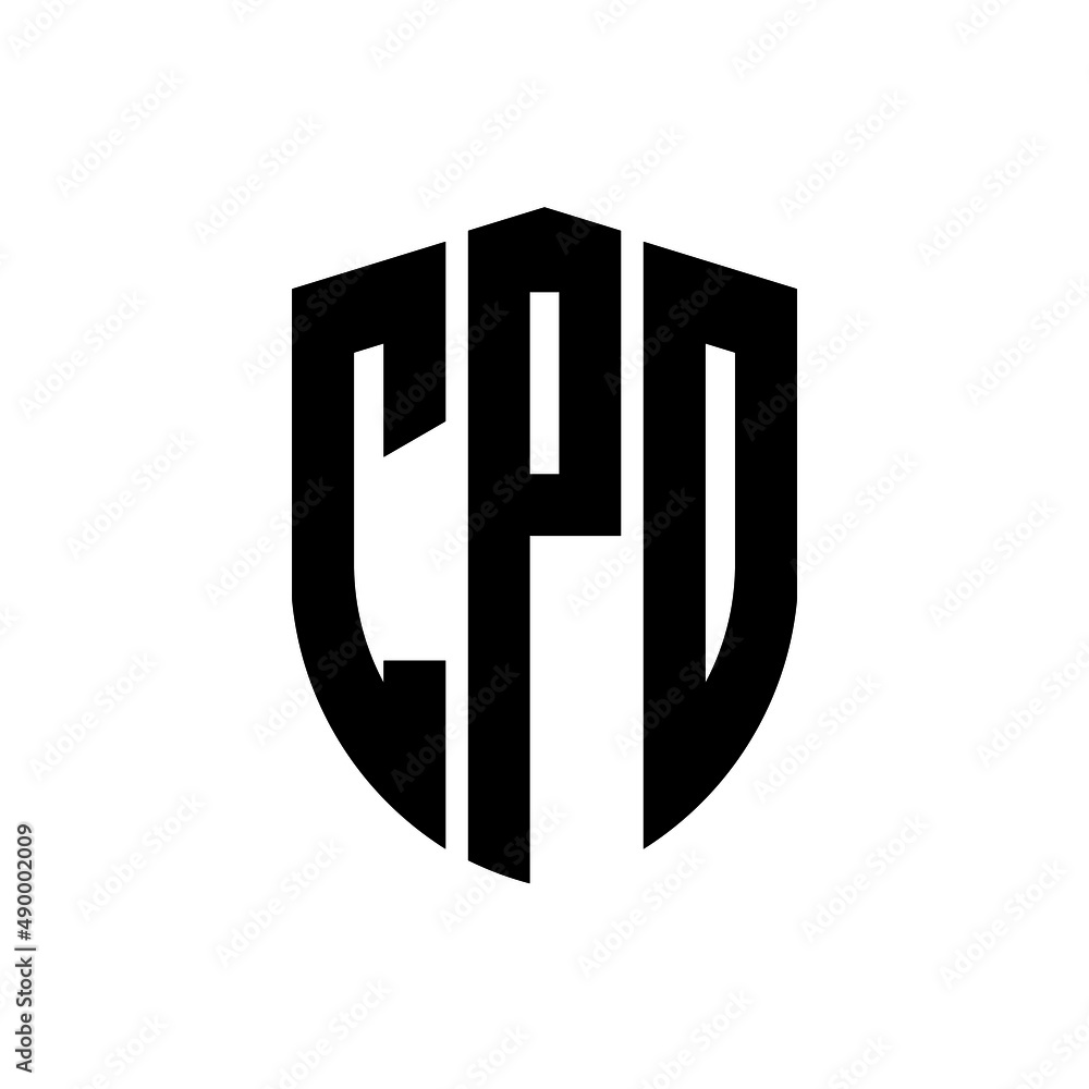 CPD letter logo design. CPD modern letter logo with black background ...
