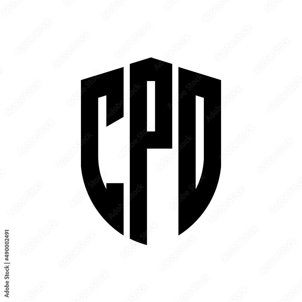 CPO letter logo design. CPO modern letter logo with black background ...